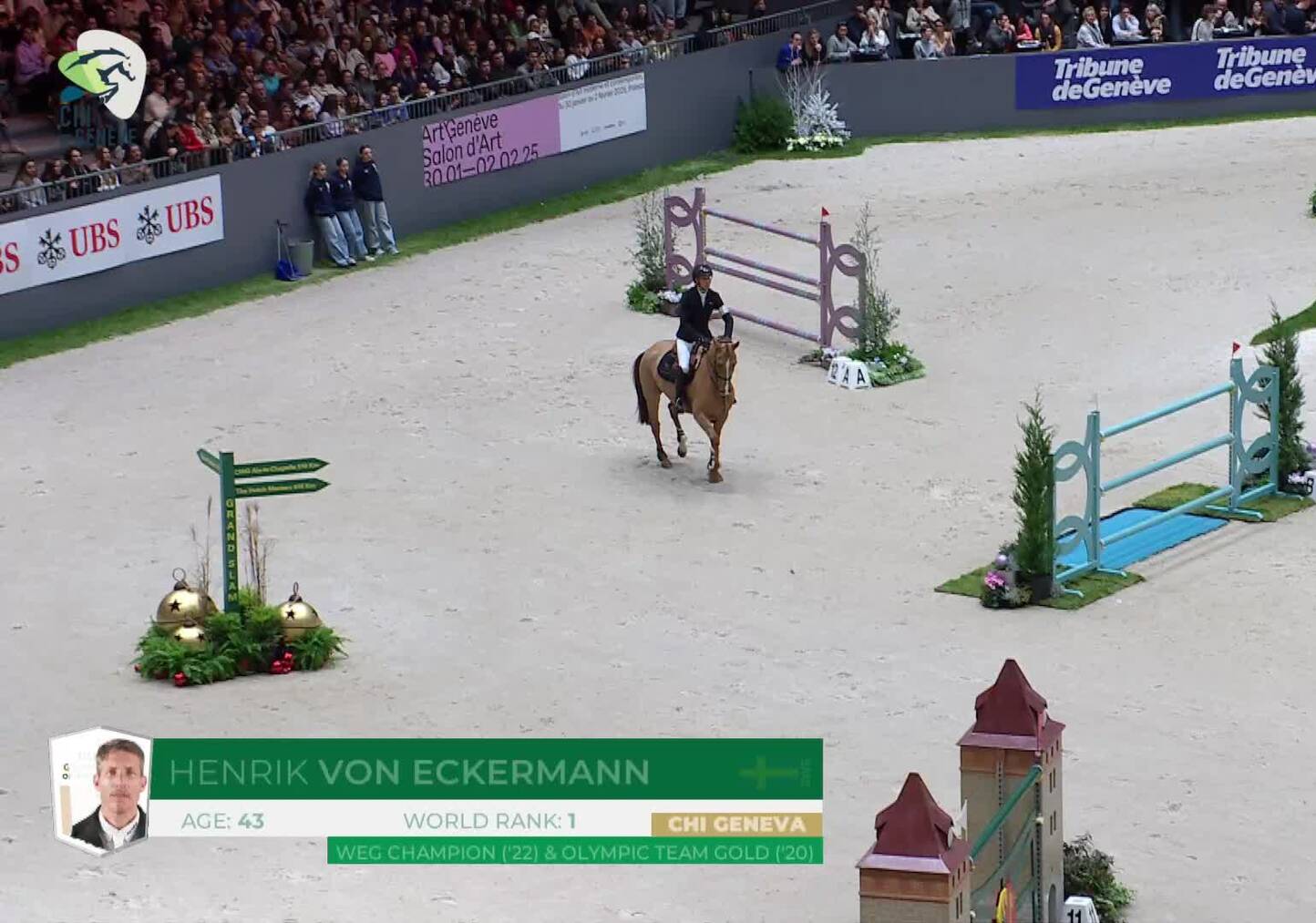 Henrik Von Eckermann with King Edward - CHI5* de Genève 2024 - Round 1 ...